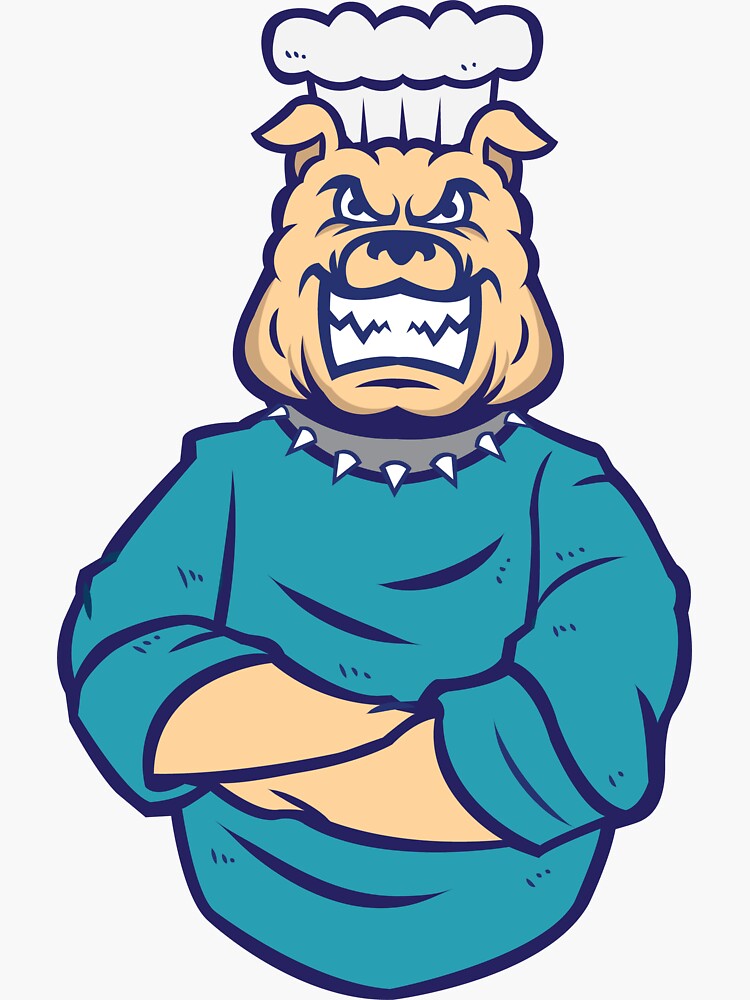 "Furious Angry Bulldog Dog Coach Graphic Design" Sticker for Sale by ...
