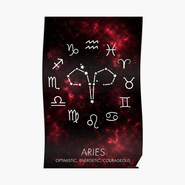 "Aries Zodiac" Poster by saxtondesignco | Redbubble