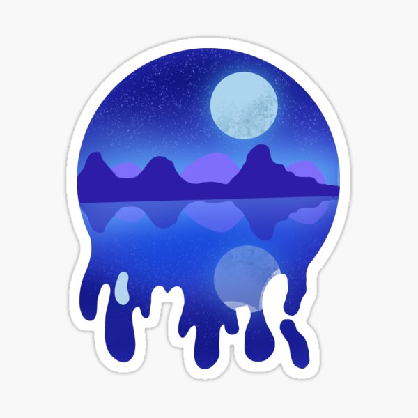 "Night moon" Sticker for Sale by Futomak | Redbubble