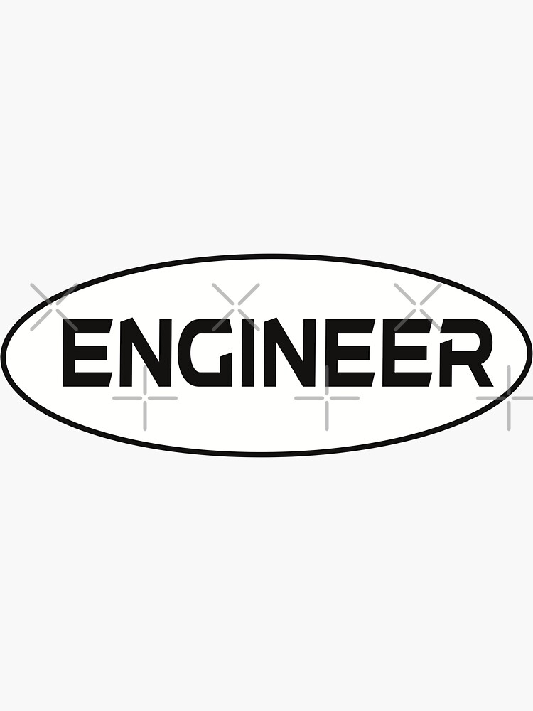 "Engineer black white oval" Sticker for Sale by maywinterfox | Redbubble