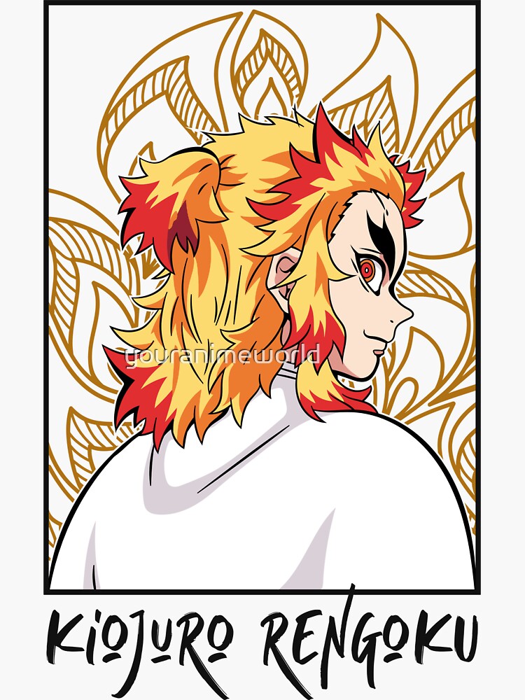 "rengoku kiojuro demon slayer anime" Sticker for Sale by youranimeworld ...
