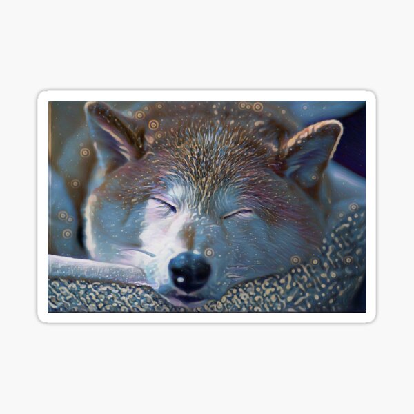 "SLEEPING SHIBA INU" Sticker for Sale by KatisDesign | Redbubble