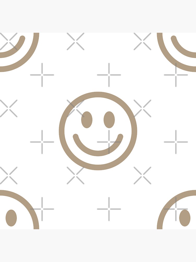 "Smiley Face Beige and White" Sticker for Sale by koovox | Redbubble