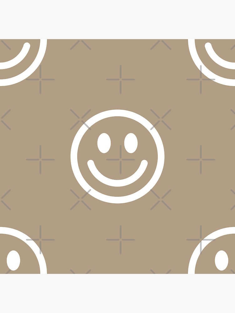 "Smiley Face Beige and White" Sticker for Sale by koovox | Redbubble