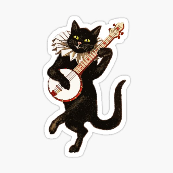"Musician cat" Sticker for Sale by yoyodesign1 | Redbubble