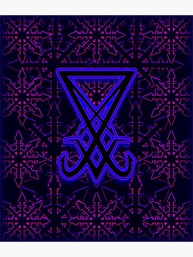 "LUCIFERIAN CHAOS MAGIC DESIGN - Vivid Pink and Deep Indigo highlight ...
