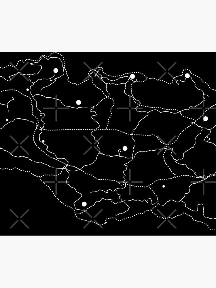 Skyrim map, paths and cities: black version | fantasy scrolls elder ...