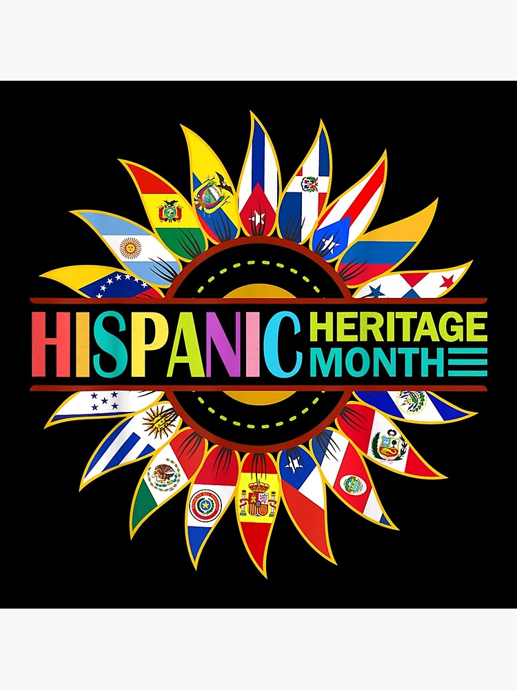 Póster «Mes de la herencia hispana Banderas de países latinos Girasol ...
