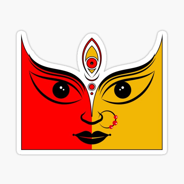 "maa durga face" Sticker for Sale by GuvenAjans | Redbubble