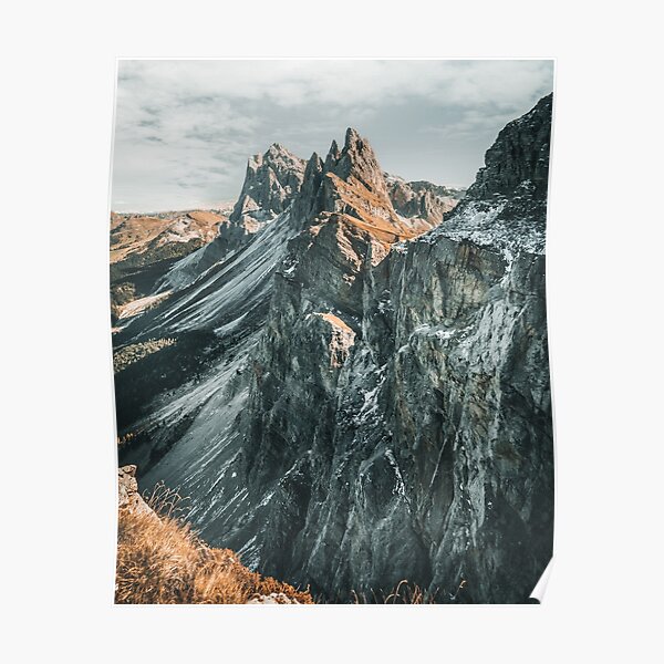 "Snowy mountains of Seceda II" Poster for Sale by LucaRamble | Redbubble