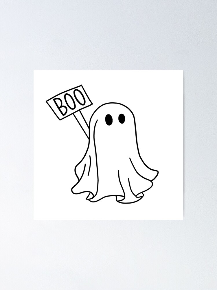 "Cute Ghost - Line Art" Poster for Sale by niceghost | Redbubble