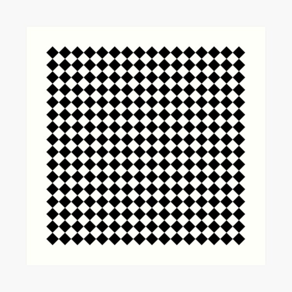 "Classic Black and White Large Diamond Checker Board Pattern" Art Print ...