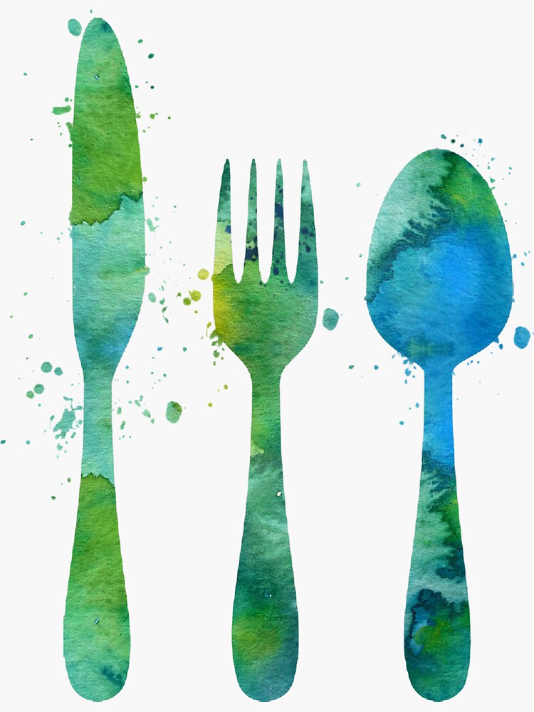 "Cutlery" Sticker for Sale by TheJollyMarten | Redbubble