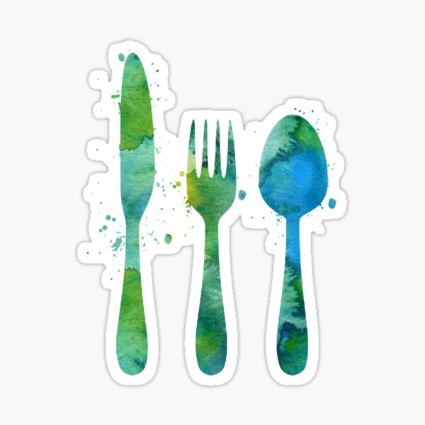"Cutlery" Sticker for Sale by TheJollyMarten | Redbubble