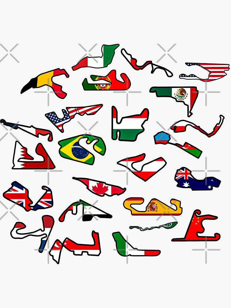 "F1 Race Circuits" Sticker for Sale by FanBehavior | Redbubble