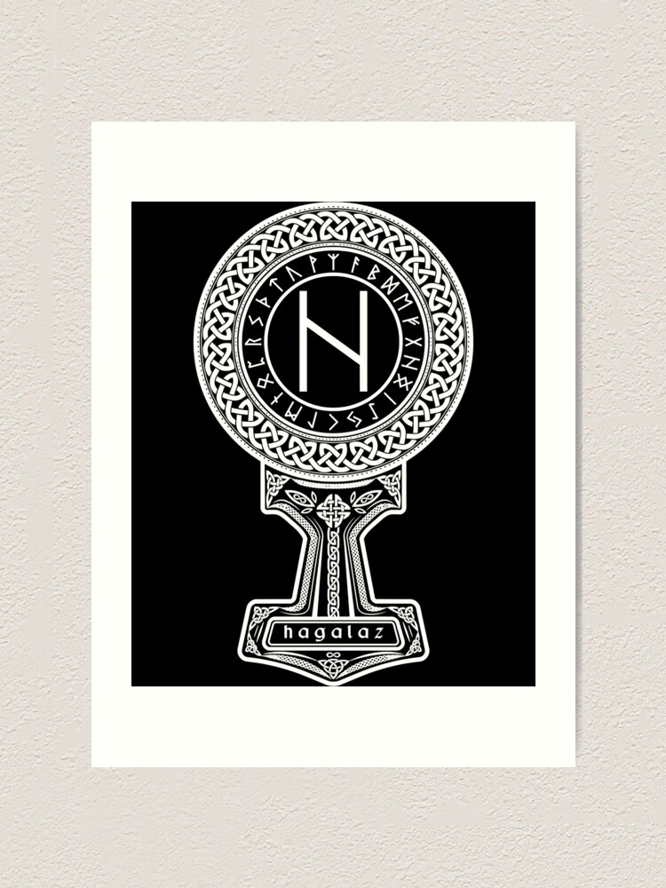 "Hagalaz Elder Futhark Runes Thor&s Hammer Mjolnir Ancient Rune Symbol ...