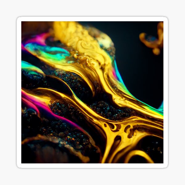 "Background Liquid Space Universe Galactic Fantasy Shapes Oil" Sticker ...