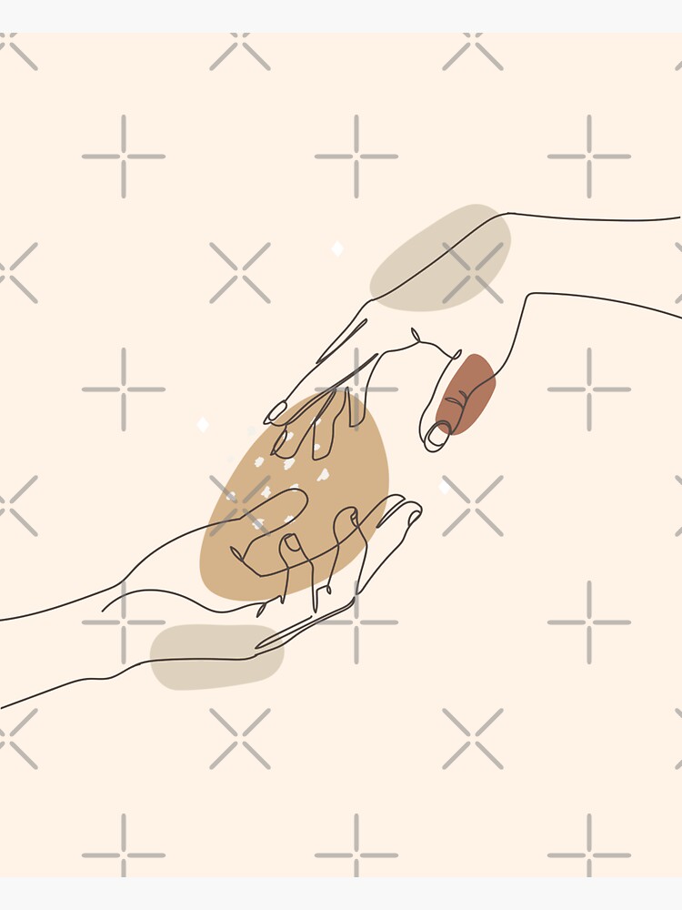 Hands Of God And Adam One Line Art Sticker For Sale By