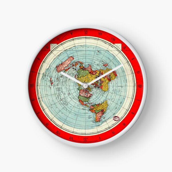 "Flat Earth 1892 Gleason's New Standard Map Of The World NASA Lies Dome" Clock for Sale by ...