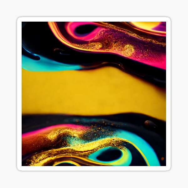 "Background Liquid Space Universe Galactic Fantasy Shapes Oil" Sticker ...