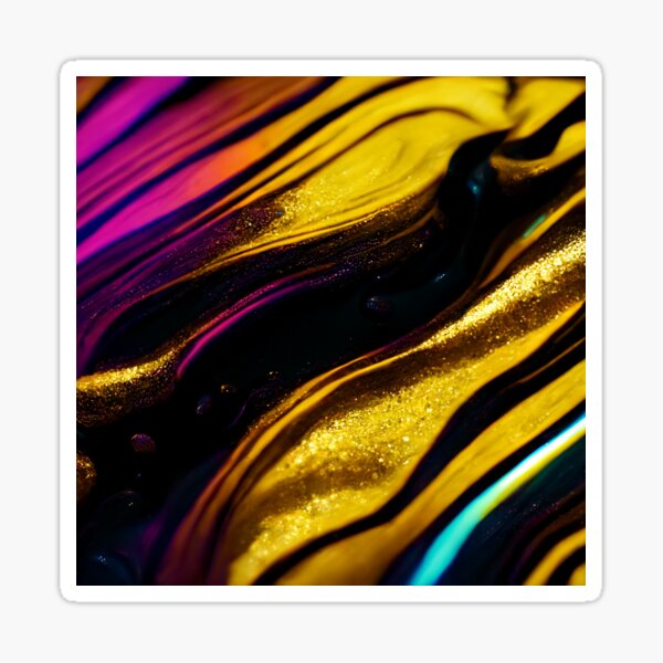 "Background Liquid Space Universe Galactic Fantasy Shapes Oil" Sticker ...