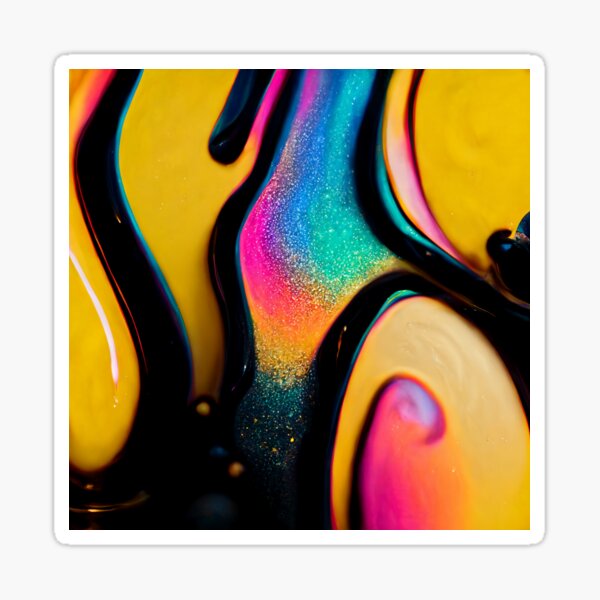 " Background Liquid Space Universe Galactic Fantasy Shapes Oil" Sticker ...
