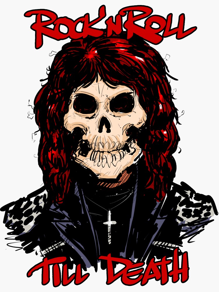 "Rock and Roll Till Death" Sticker for Sale by deafhead | Redbubble