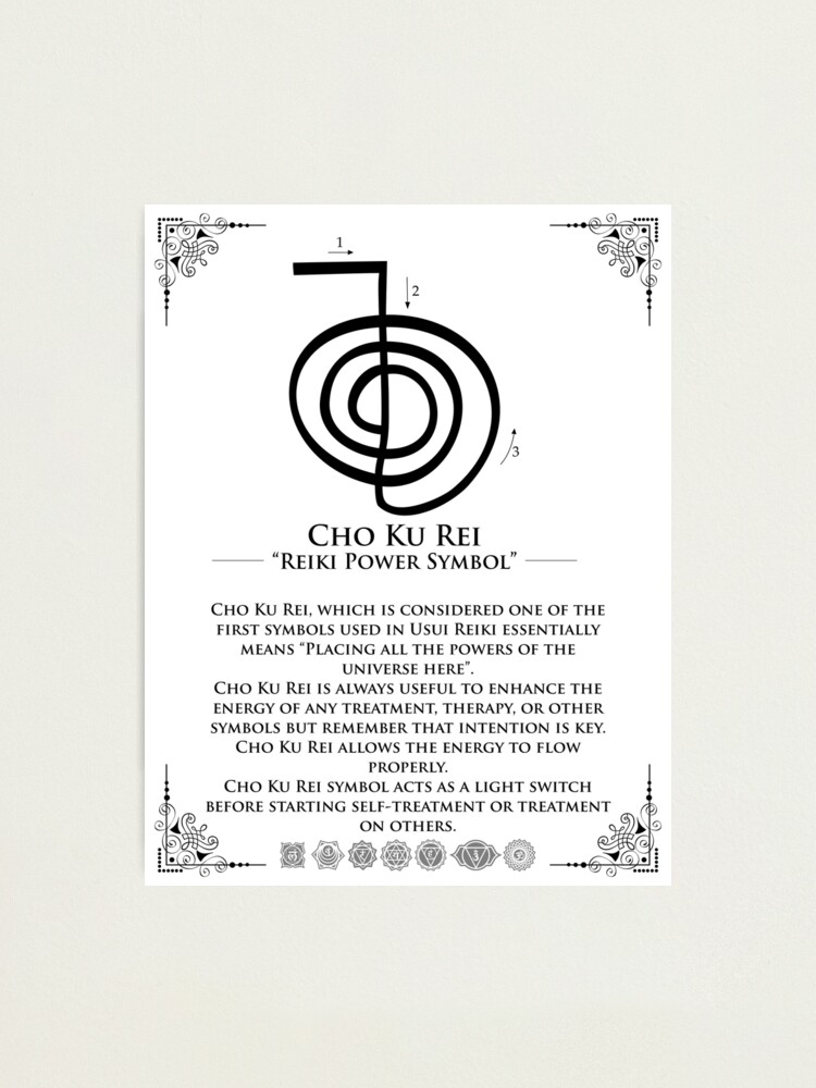 "Cho Ku Rei Symbol with a short description" Photographic Print for ...