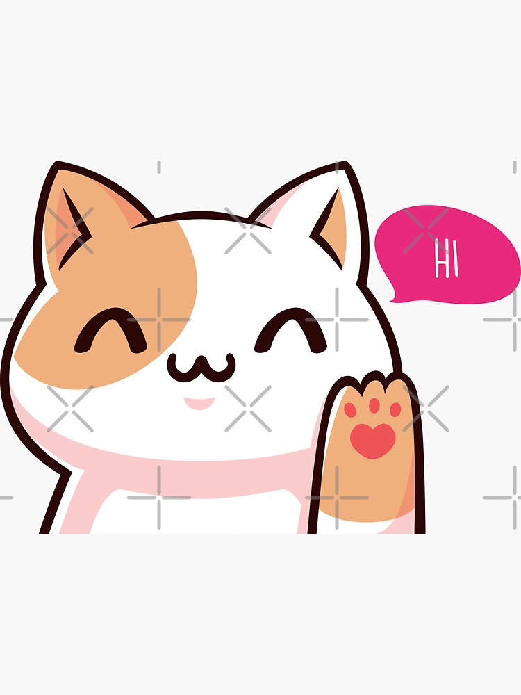 "Hi Cat" Sticker for Sale by MedBruh | Redbubble