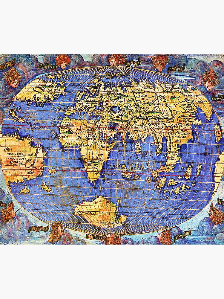 "Antique oval world map of the Florence artist Francesco Rosselli ...