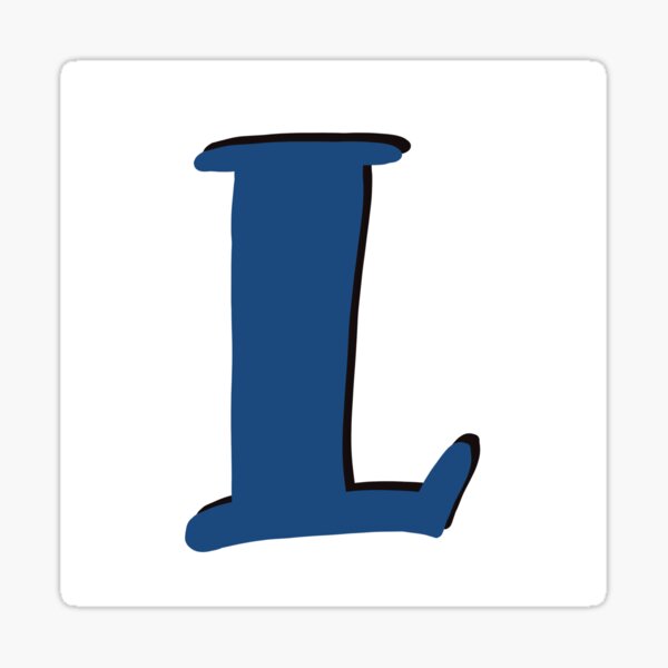 Pegatina «Letra L Monograma inicial azul Alfabeto L mayúscula» de ...