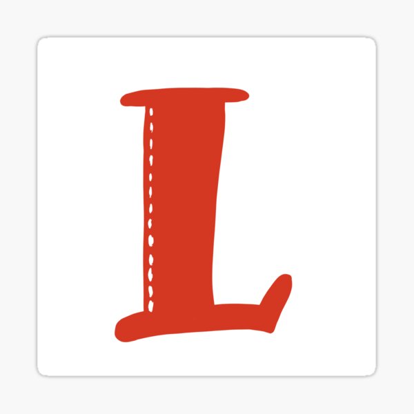 Pegatina «Letra L Monograma inicial rojo Alfabeto L mayúscula» de ...