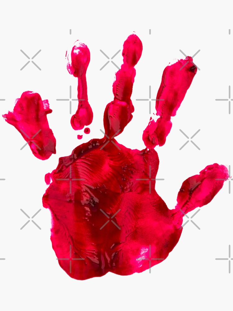 "Red handprint" Sticker for Sale by makeoutridge | Redbubble