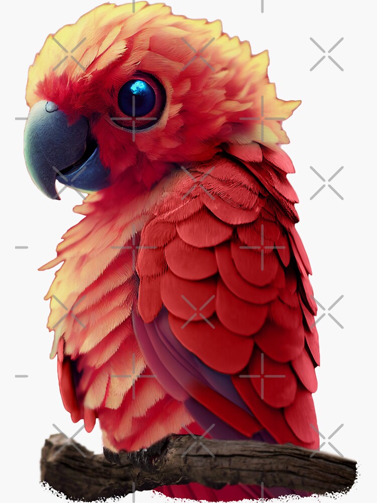 "Parrot Ruby Edition" Sticker for Sale by cre-AI-tive | Redbubble