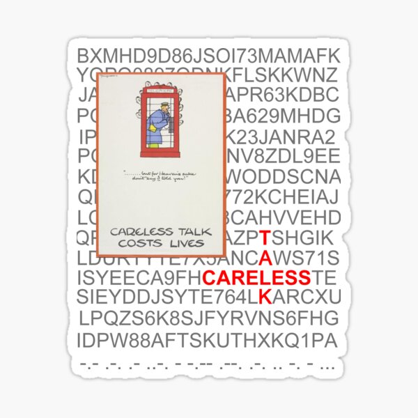 "Careless Talk - I Told You So" Sticker for Sale by Kraftyprints ...