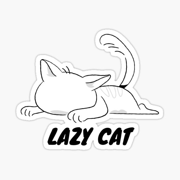 "Cat Lazy " Sticker for Sale by MedBruh | Redbubble