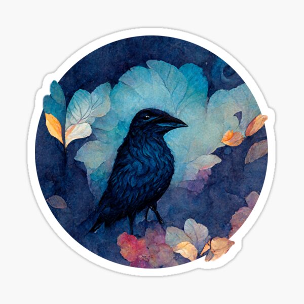 "Sticker Beautiful raven" Sticker for Sale by RazorGirlRose | Redbubble