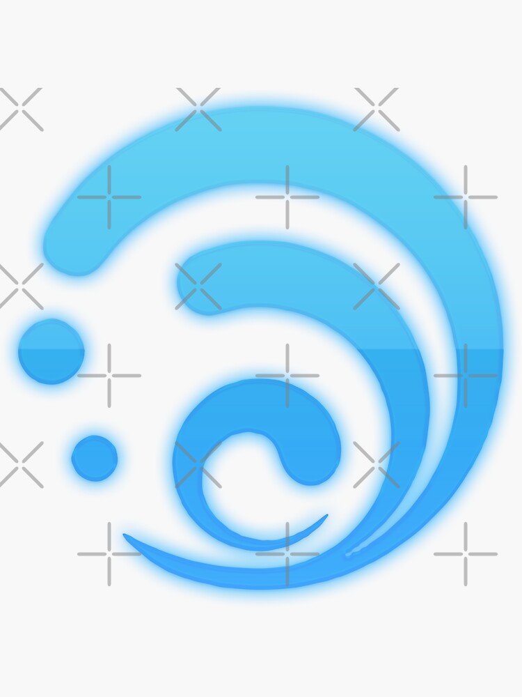 "Genshin Impact Symbol Element Water Hydro Fontaine - Vibrant Colours ...