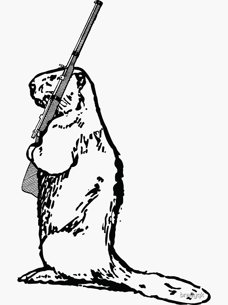 "Watchful Beaver" Sticker for Sale by bradyqk | Redbubble