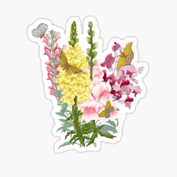 "Vintage Snapdragons" Sticker for Sale by de-signsforyou | Redbubble