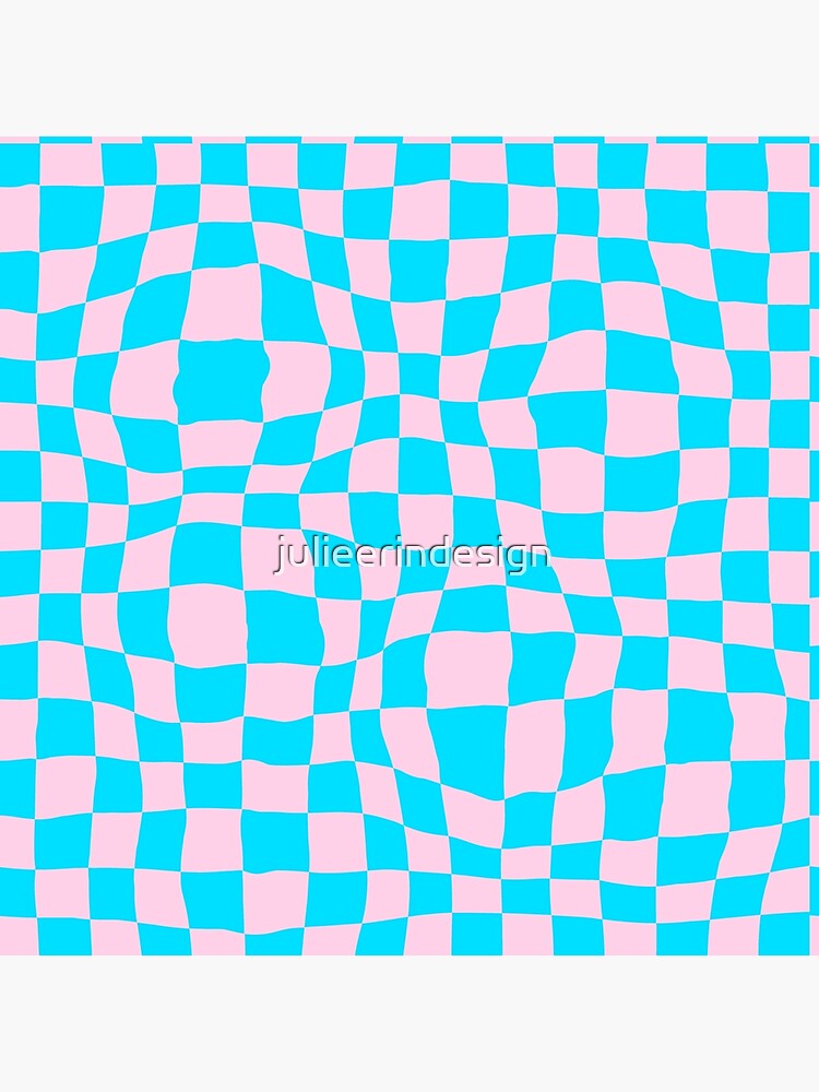 "Pink and Blue Wavy Checker Pattern" Art Board Print for Sale by Julie ...