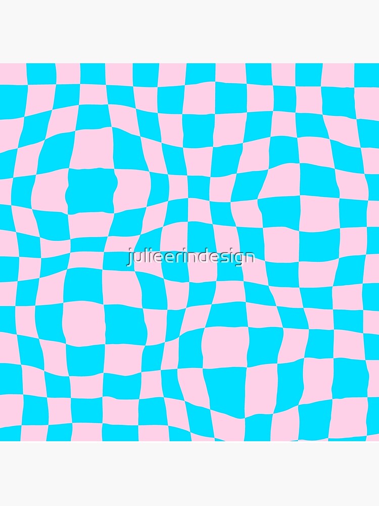 "Pink and Blue Wavy Checker Pattern" Throw Pillow for Sale by Julie ...