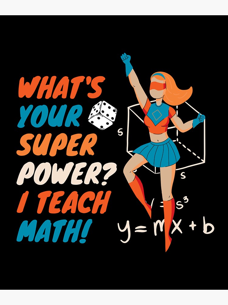 "Math Teacher Superhero Design" Sticker for Sale by myspookycuties ...