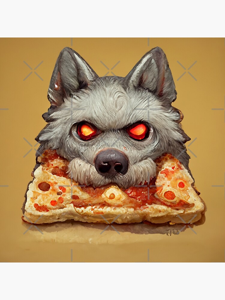 " piece of pizza wolf" Poster for Sale by La-Paqui | Redbubble
