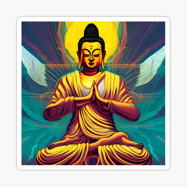 "Praying Buddha" Sticker for Sale by MythicModern | Redbubble