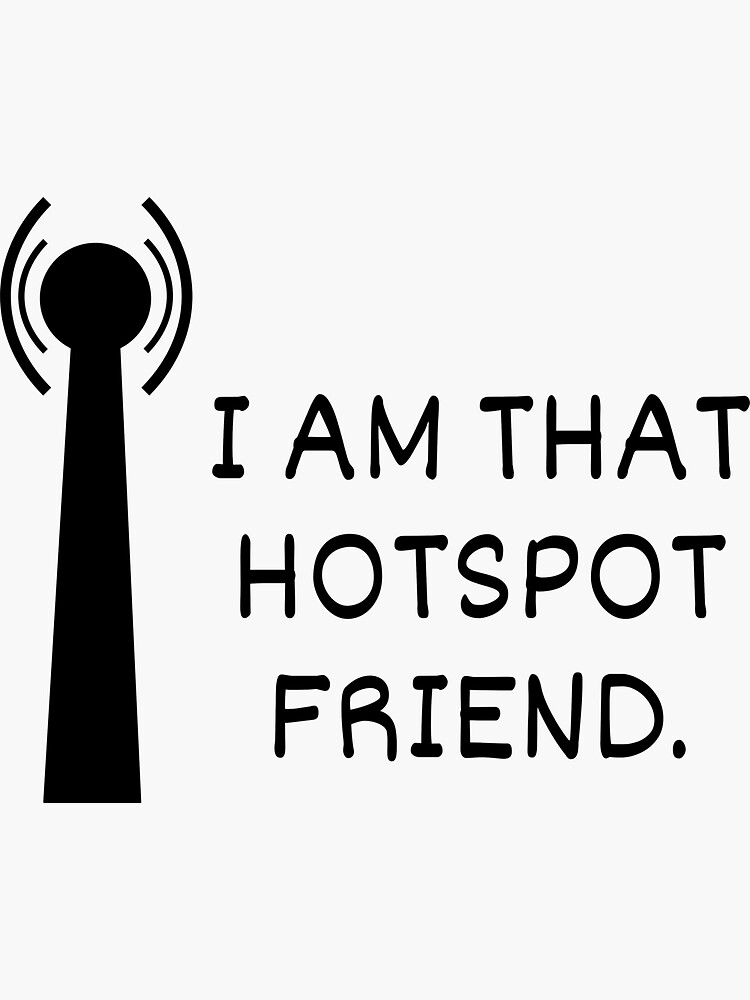 "Hotspot Friend" Sticker for Sale by RandomDesignHub | Redbubble