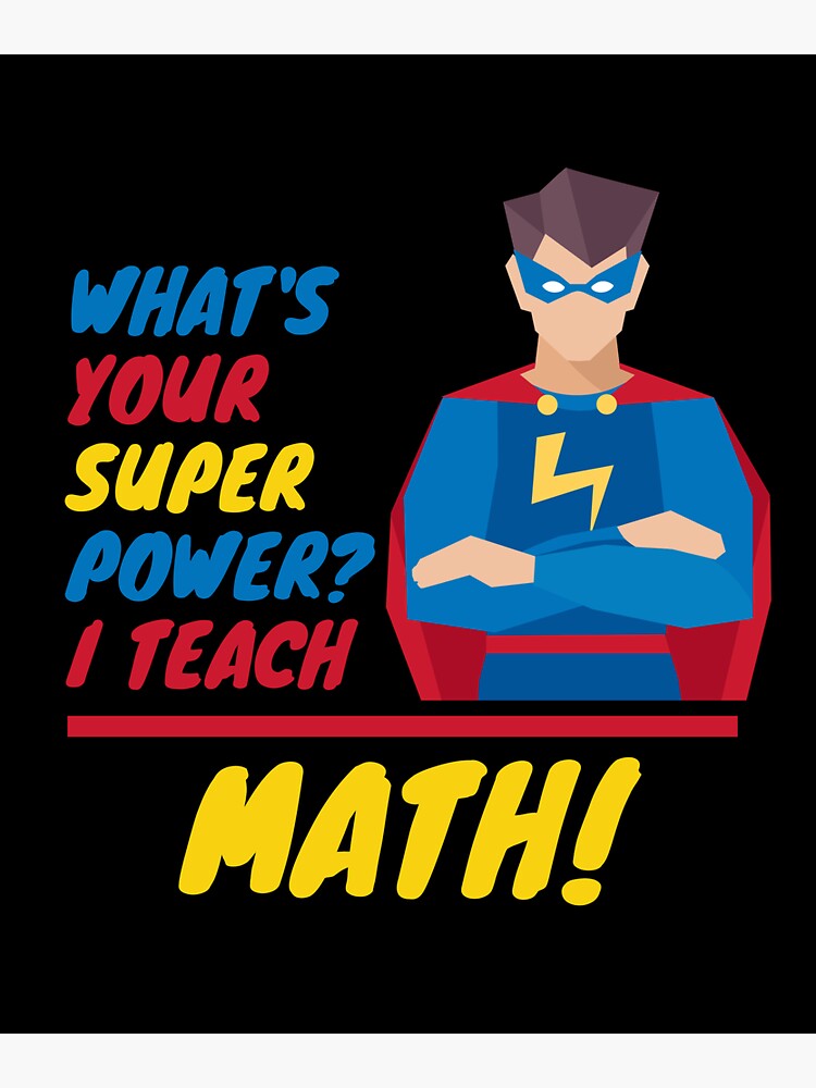 "Math Teacher Superhero Design" Sticker for Sale by myspookycuties ...