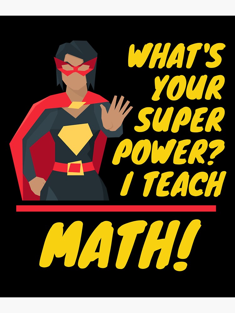 "Math Teacher Superhero Design" Sticker for Sale by myspookycuties ...