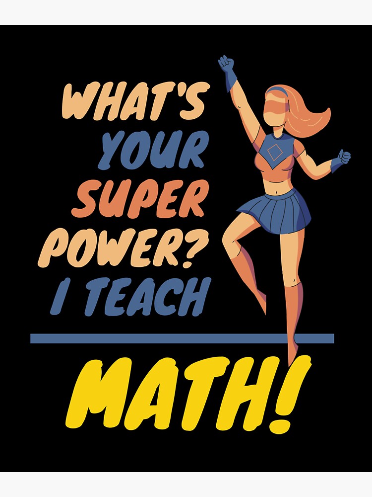"Math Teacher Superhero Design" Sticker for Sale by myspookycuties ...