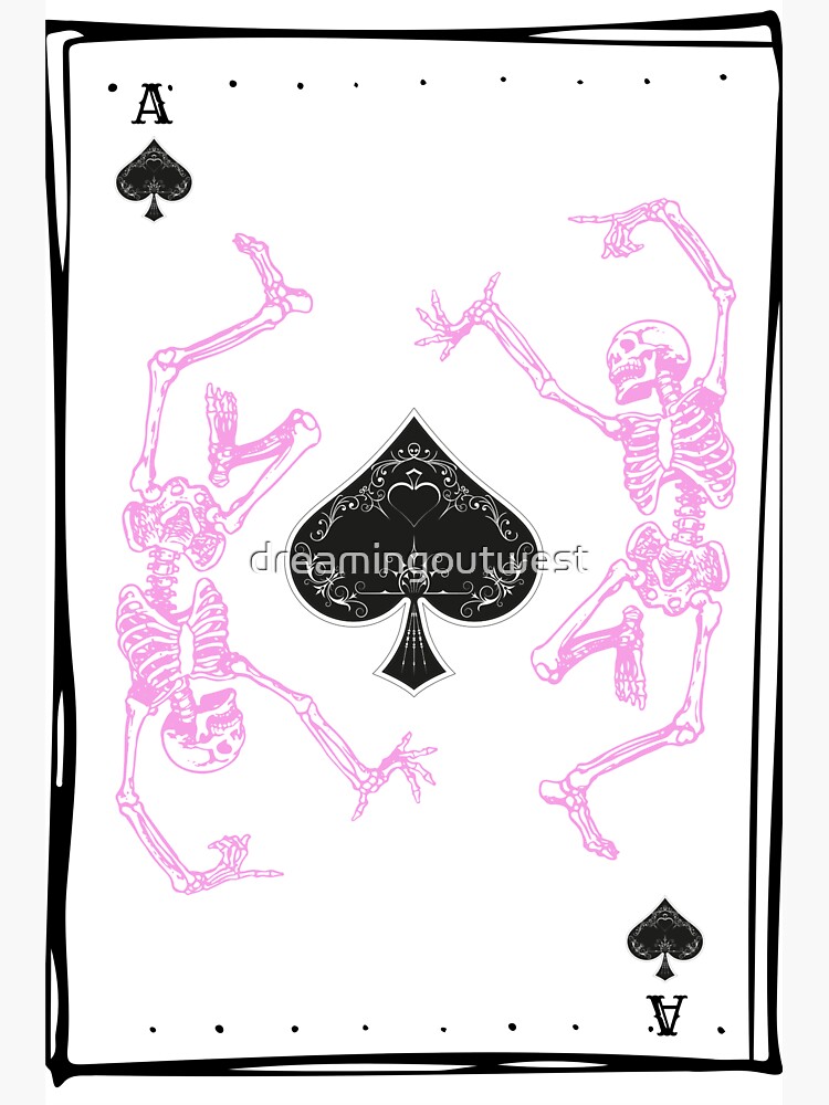 "Pastel pink gothic ace of spades card " Sticker for Sale by ...